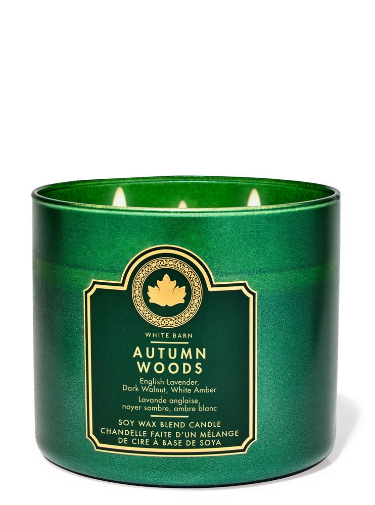 Autumn Woods 3-Wick Candle | Bath and Body Works